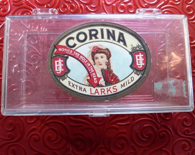 Vintage Cigar Box Plastic With Decal Corina Larks - Etsy
