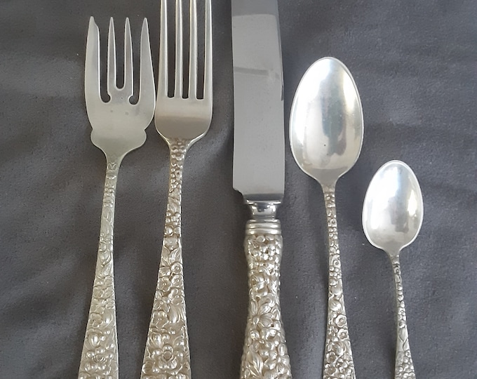 Stieff Sterling Silver Flatware, Rose Pattern, Service for Eight Plus ...