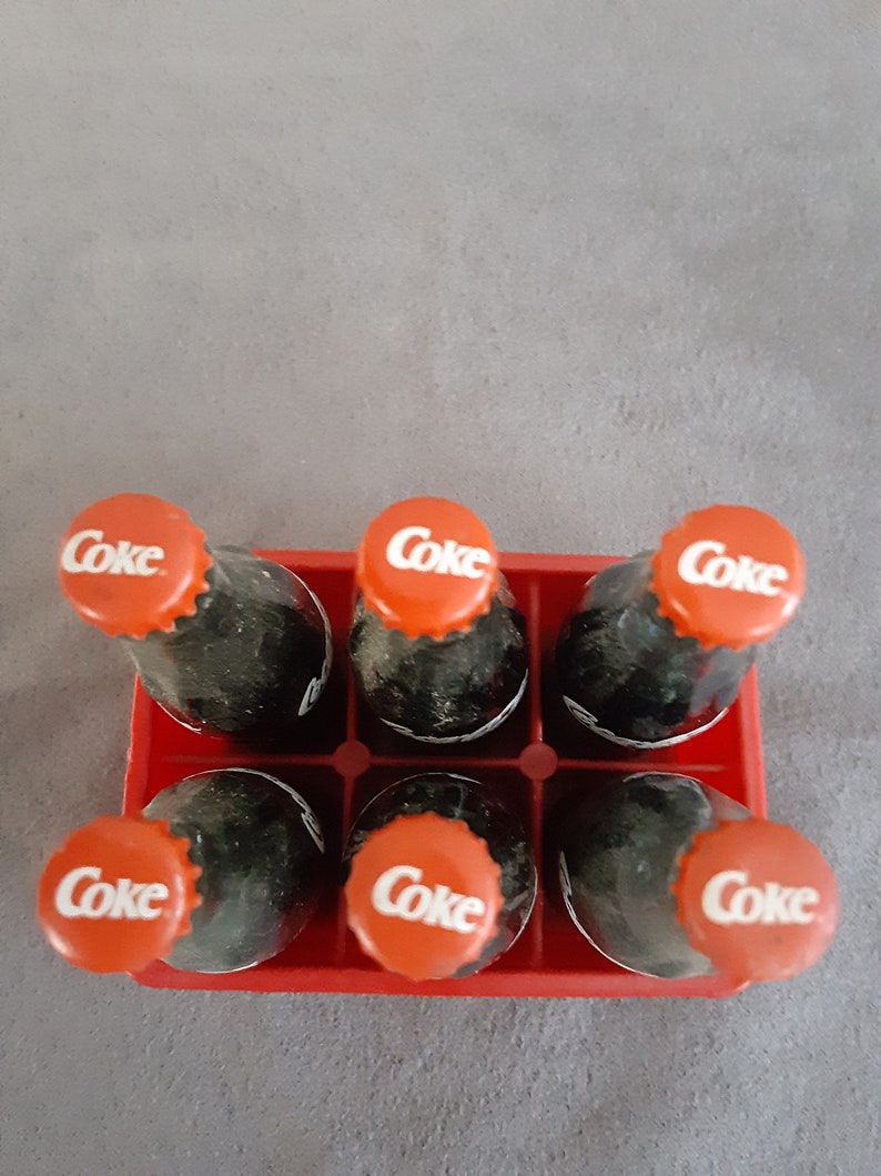 Minni Coke 6 Pack Glass Bottles and Case - Etsy