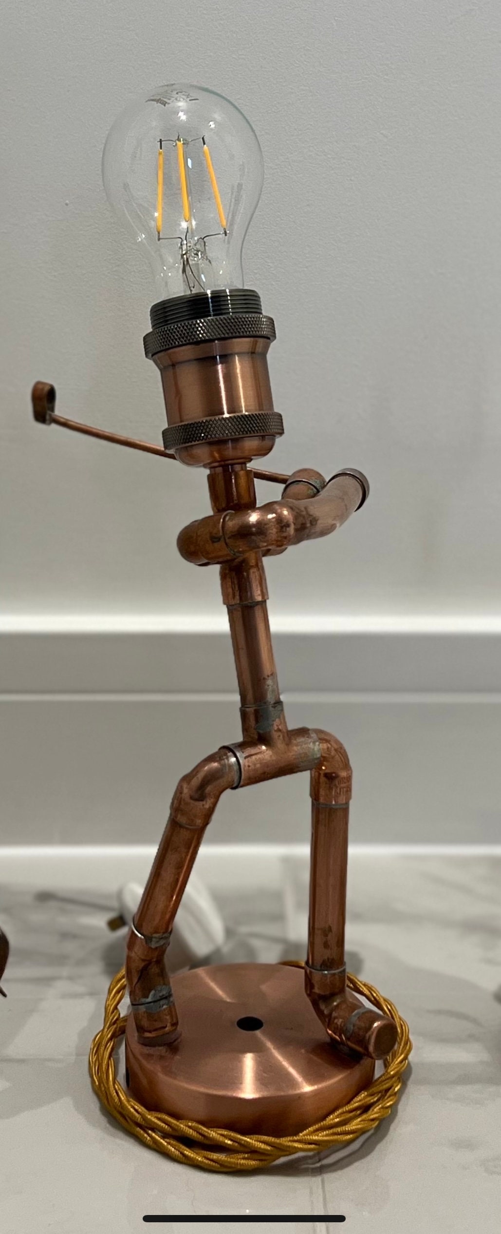 Retro Handcrafted Industrial Copper Pipe Lamps. Ideal Golf Present ...