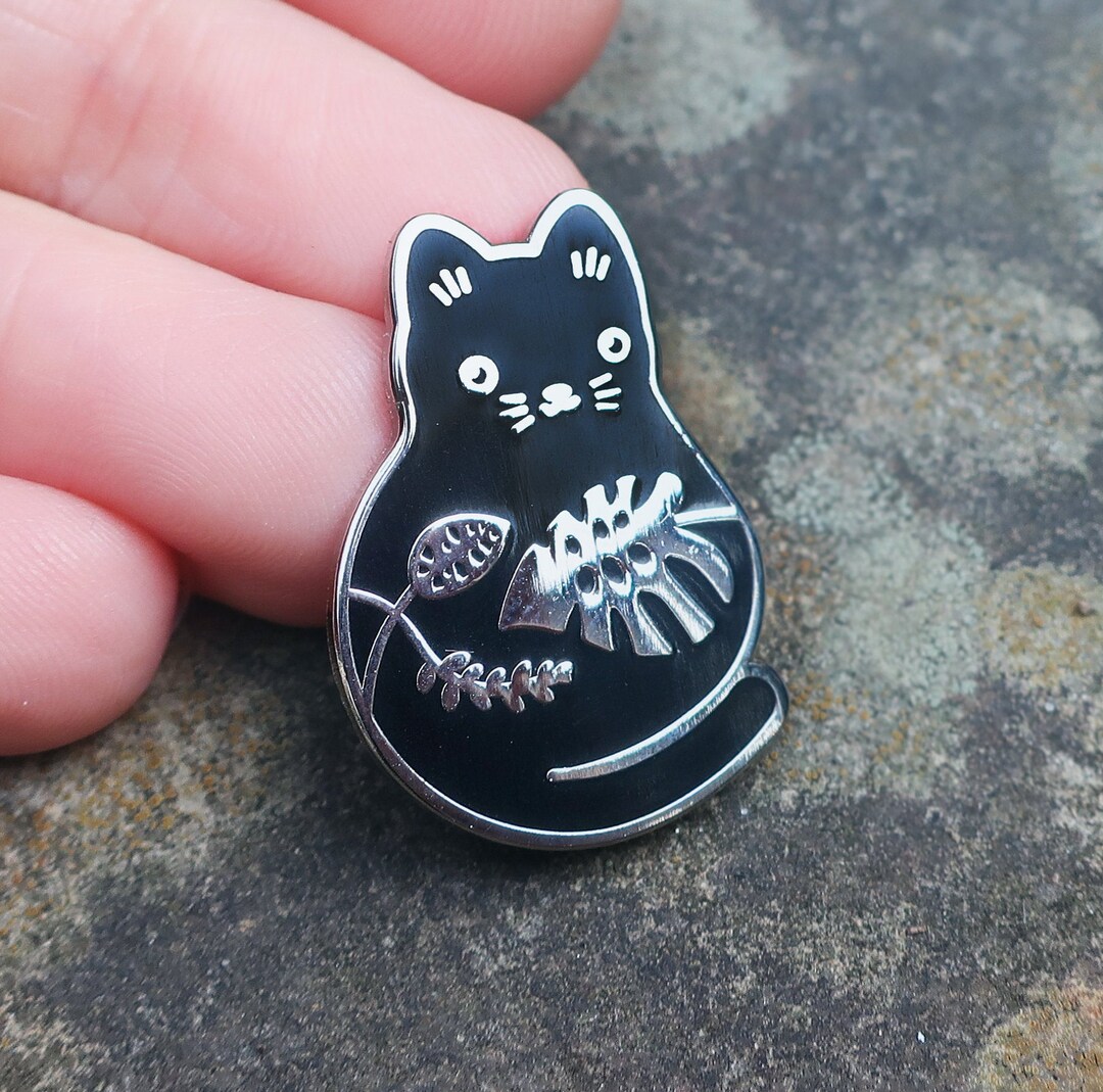 Cute Cat Plant Pin - Plump Plant Kitty Enamel Pin - House Plant Pin ...