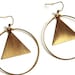 Large Gold Triangle Hoop Earrings Thin Gold Hoops - Etsy