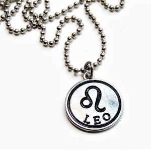Mens Chain Necklace Silver Leo Zodiac Necklaces for Women Unisex - Etsy