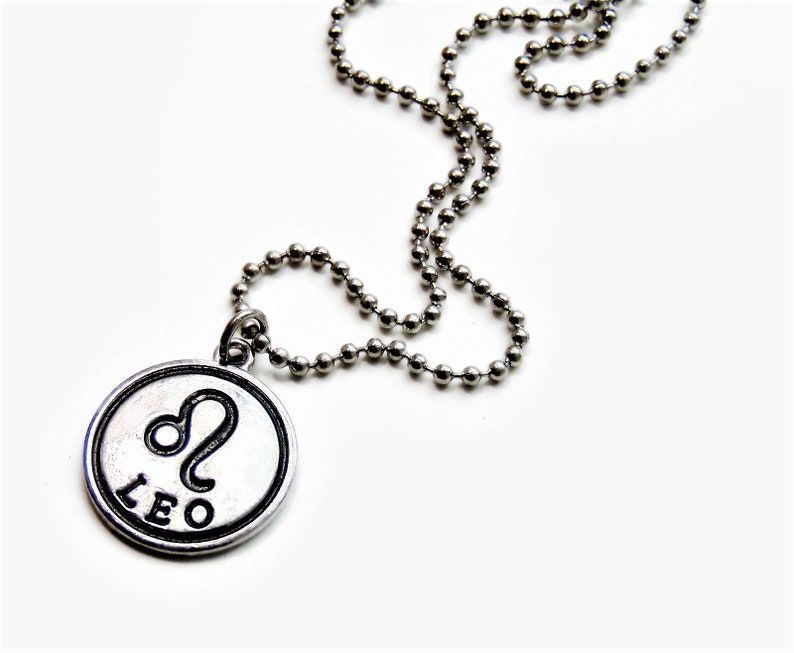 Mens Chain Necklace Silver Leo Zodiac Necklaces for Women - Etsy