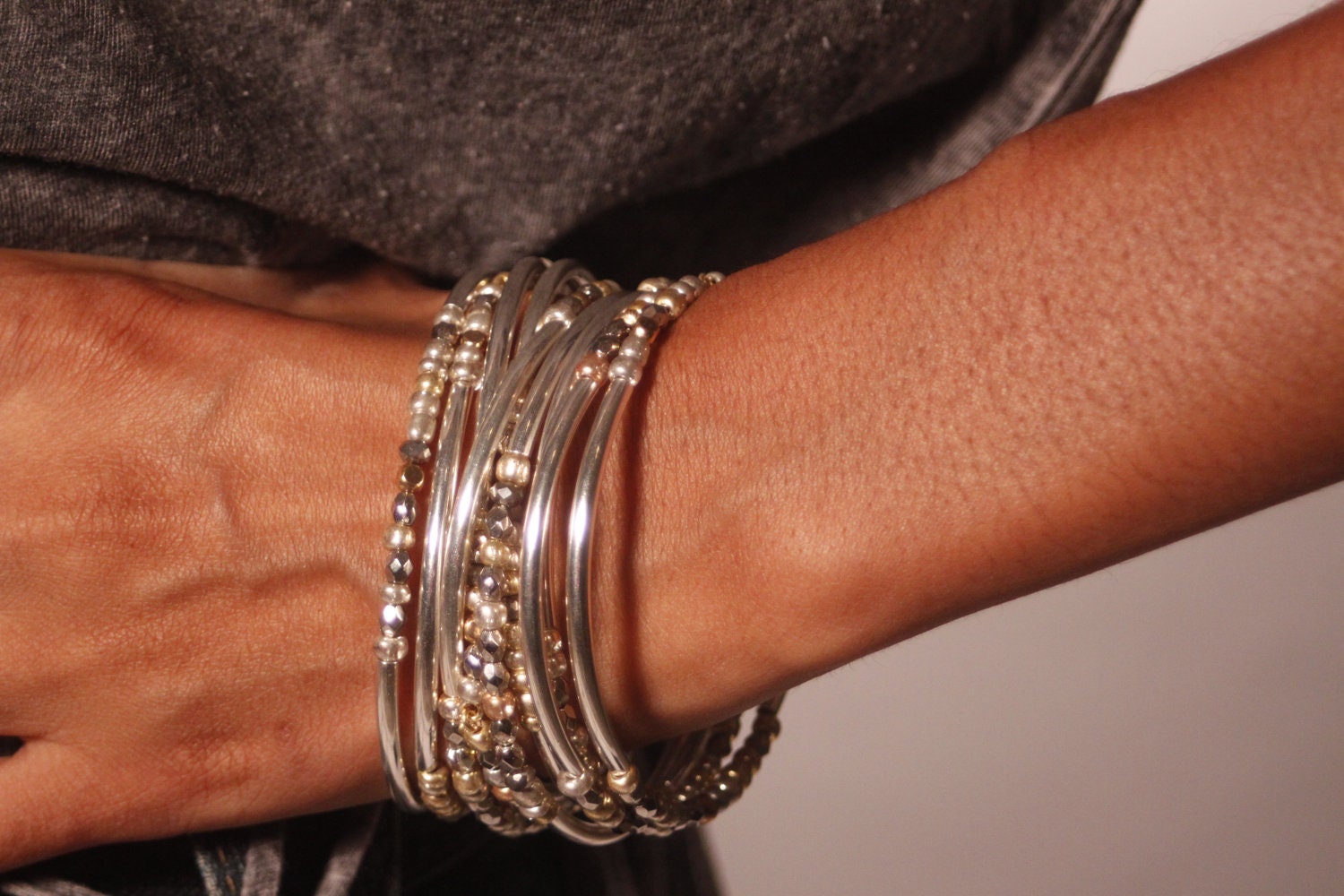 Bangle Bracelets for Women Silver Stackable Bracelet Sets - Etsy