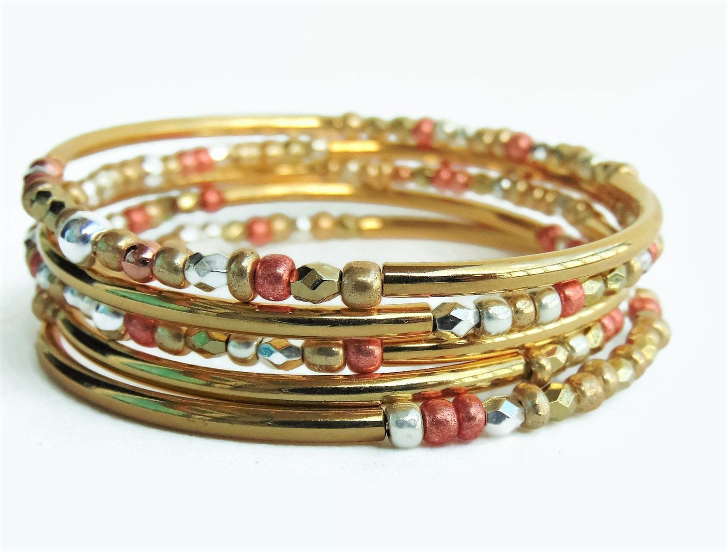 Stackable Bracelets Rose Gold Bangle Bracelets for Women Stacking Set ...