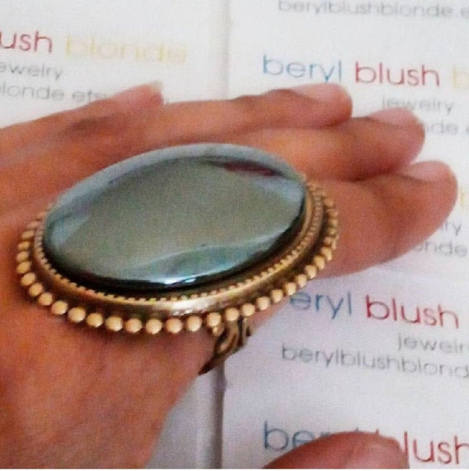 Chunky Rings Silver or Gold Large Rings Women W/ Green - Etsy