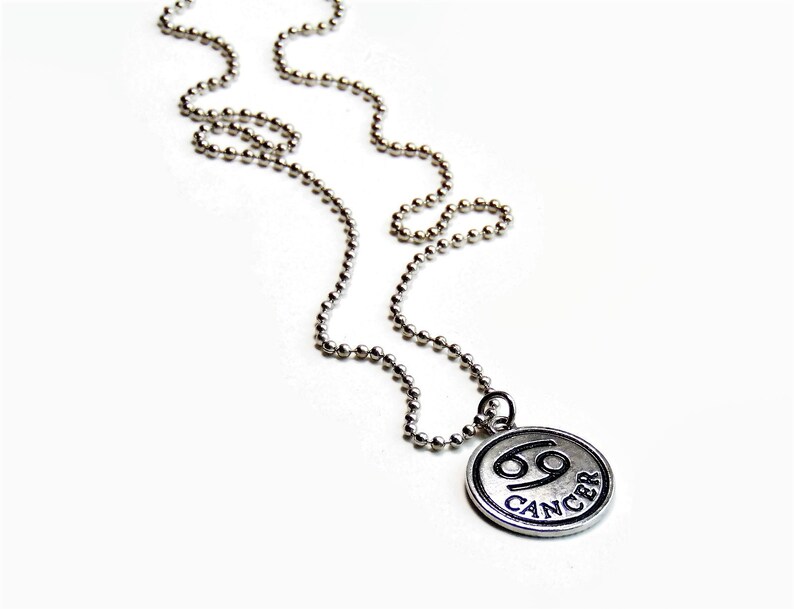 Mens Chain Necklace Silver Cancer Zodiac Necklaces for Women Unisex - Etsy