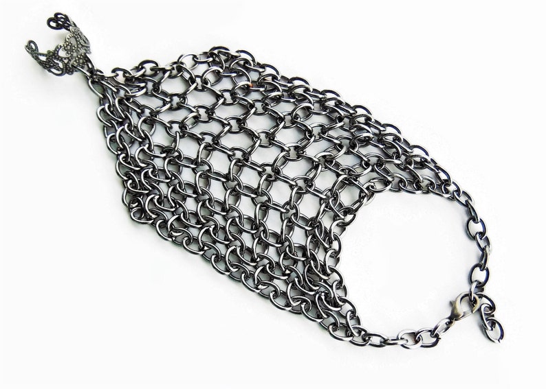 Slave Bracelet Hand Chain Harness Silver or Copper Finger Ring | Etsy