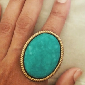 Thick Silver Ring for Women Colorful Chunky Rings Oversized Big Red ...