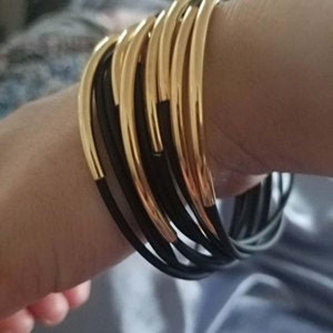 Bangle Bracelets for Women Jelly - Gold Bracelet Sets - Plastic Rubber ...