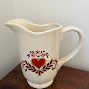 Vintage Pitcher With Folk Art Design - Etsy