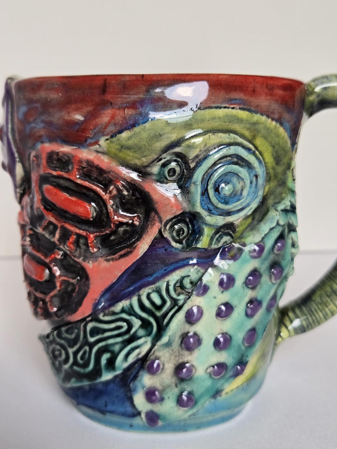 Textured Ceramic Mug: Space Rock Design, Hand-painted - Etsy