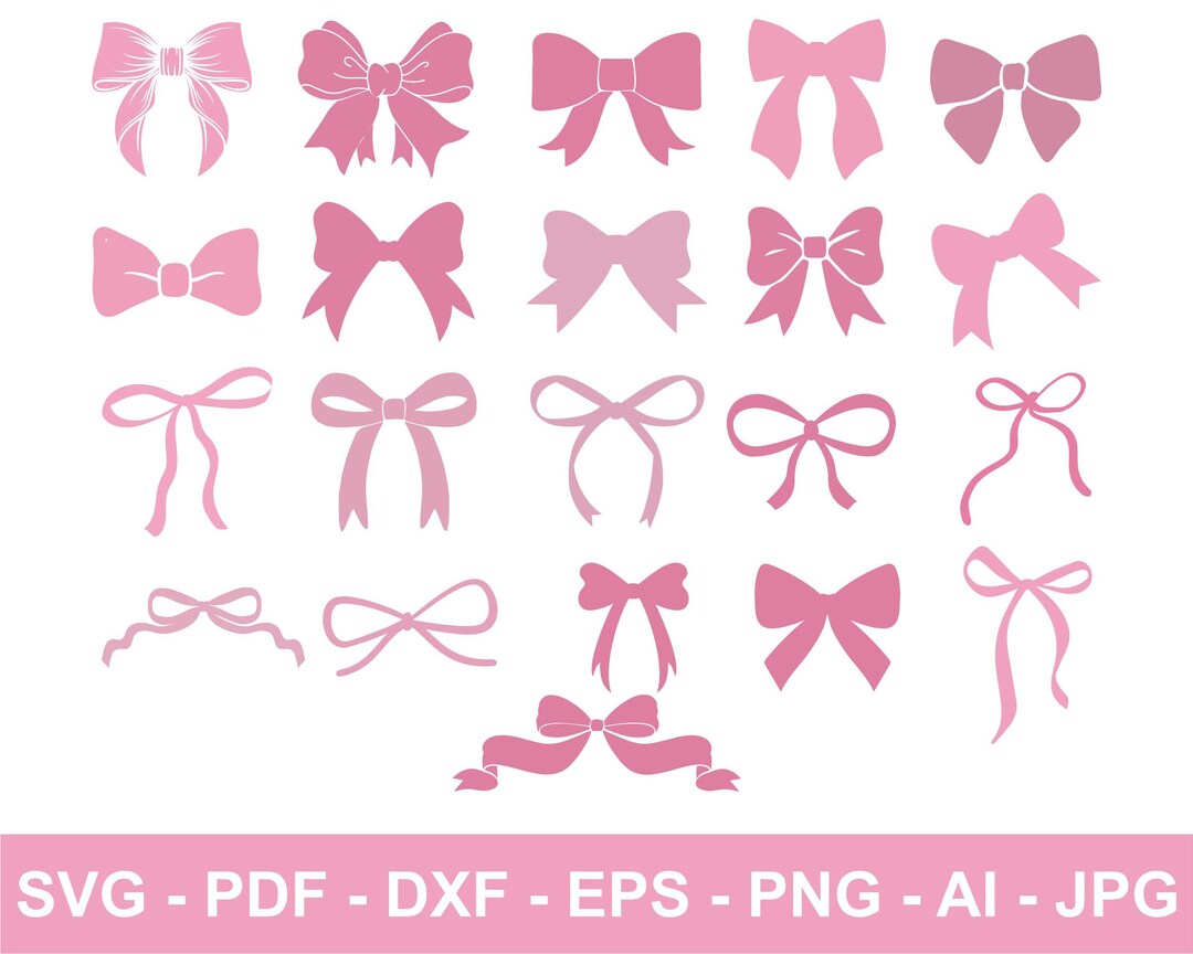 Boho Ribbon Svg Bundle, Coquette Bow Svg, Ribbon Svg, Bow Svg Png, Hair ...