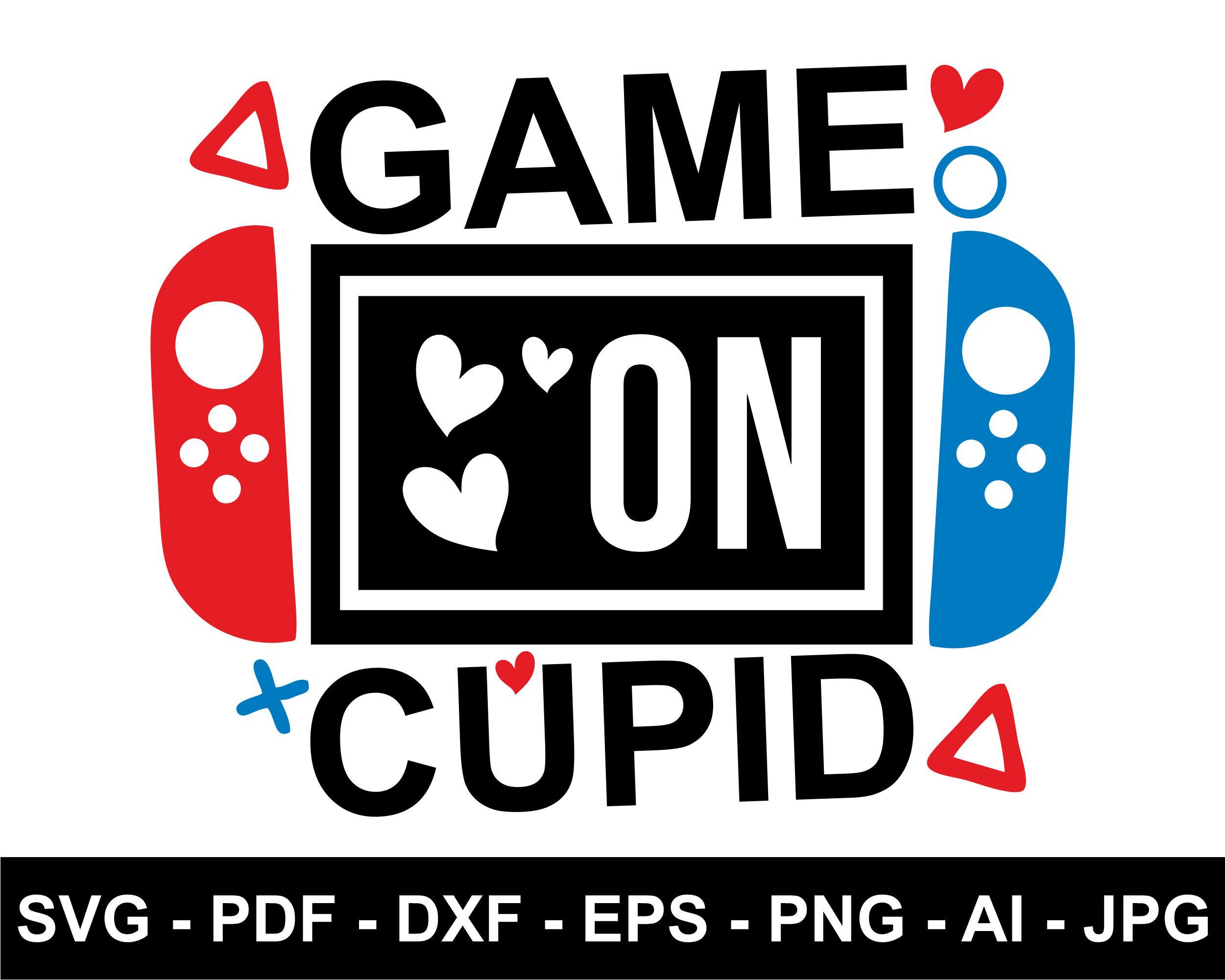 Game on Cupid Svg, Funny Valentines Svg, Kids Valentine Svg, Gaming ...