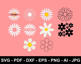 Daisy Name / Flower -- Digital Design -- PNG + SVG Download - Etsy