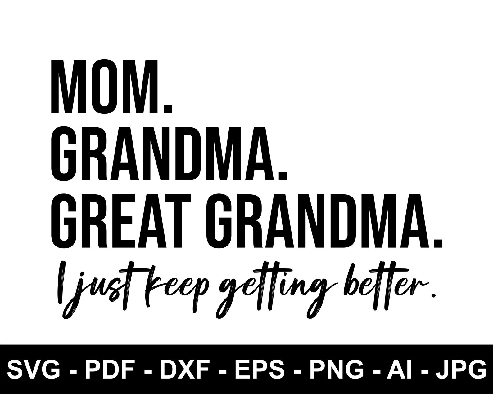Great Grandma Svg, Mother's Day Gift Svg, Mom Svg, Grandma Svg, I Just ...