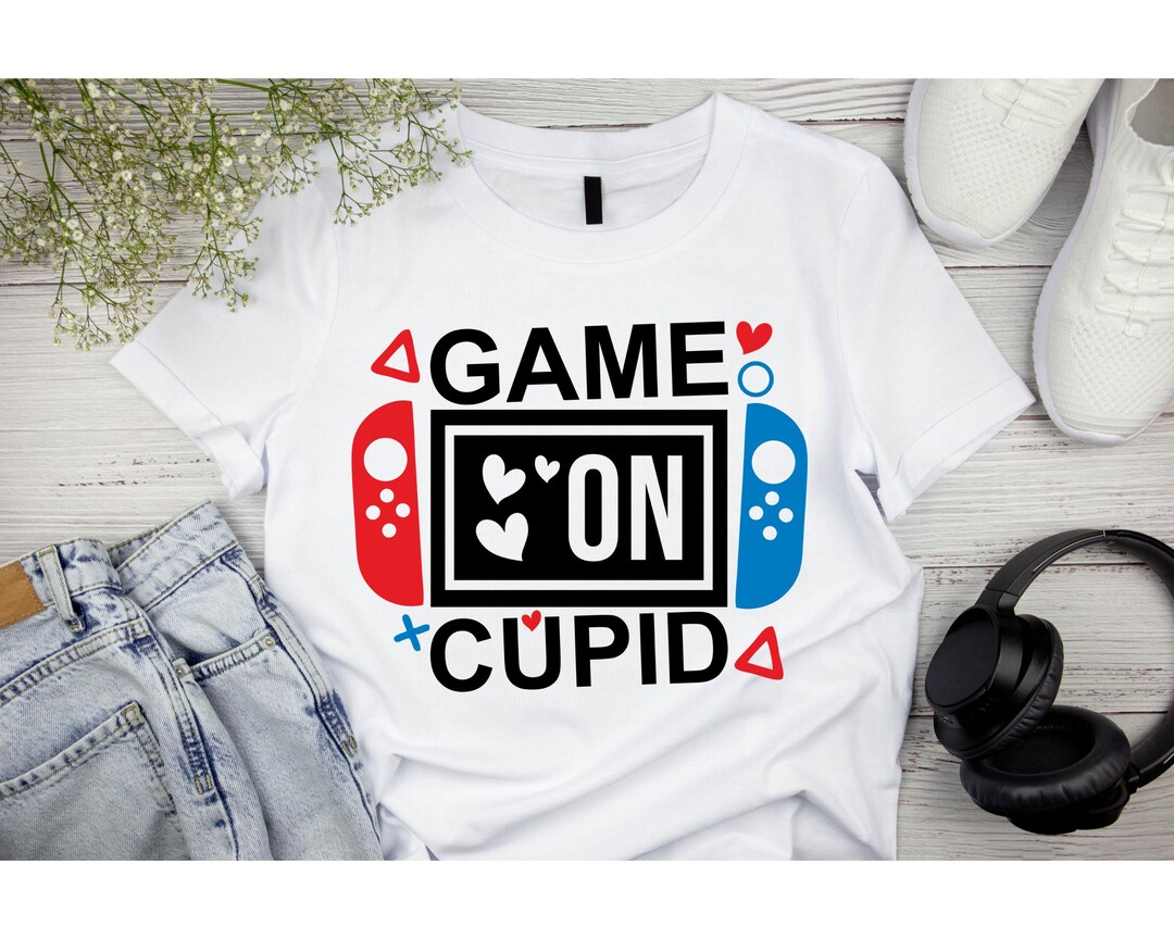 Game on Cupid Svg, Funny Valentines Svg, Kids Valentine Svg, Gaming ...