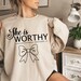 She is Worthy Bow Svg, She is Worthy Svg, Women's Christian Svg ...