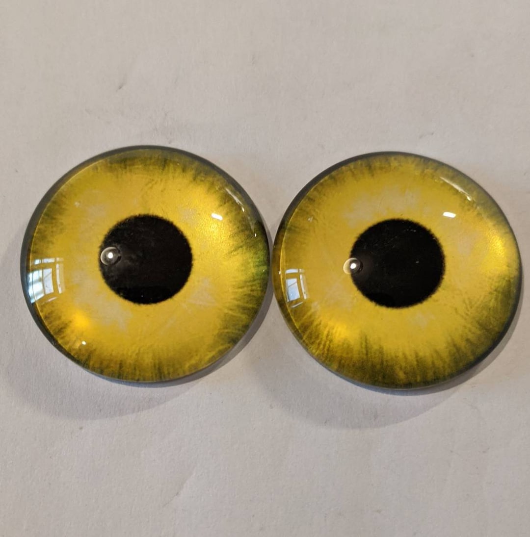 One Pair of Glass Eyes Yellow Colour Various Sizes - Etsy