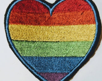 Rainbow Heart Embroidered Mini Sticker Patch - Etsy