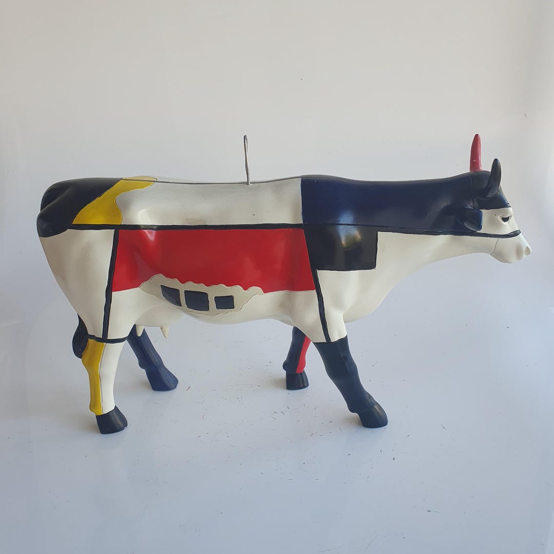 COW Parade Cow MOOMA Large Model Mondrian Decor 2002 - Etsy