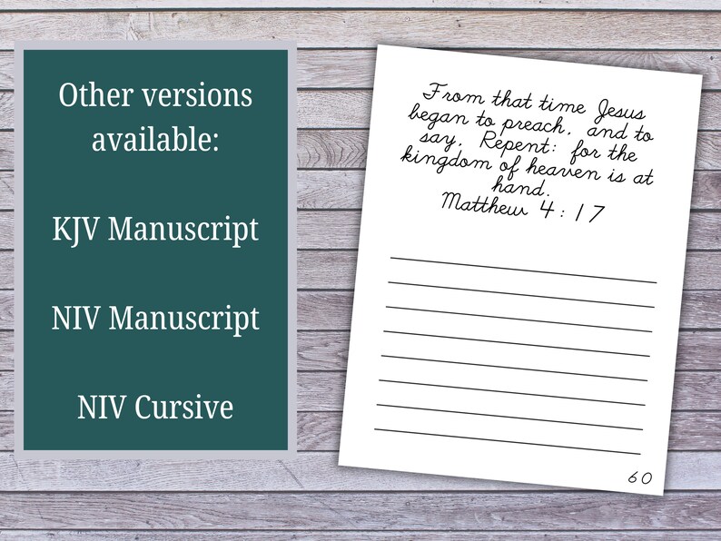 Copywork Bible Copywork Charlotte Mason Homeschool Curriculum KJV ...