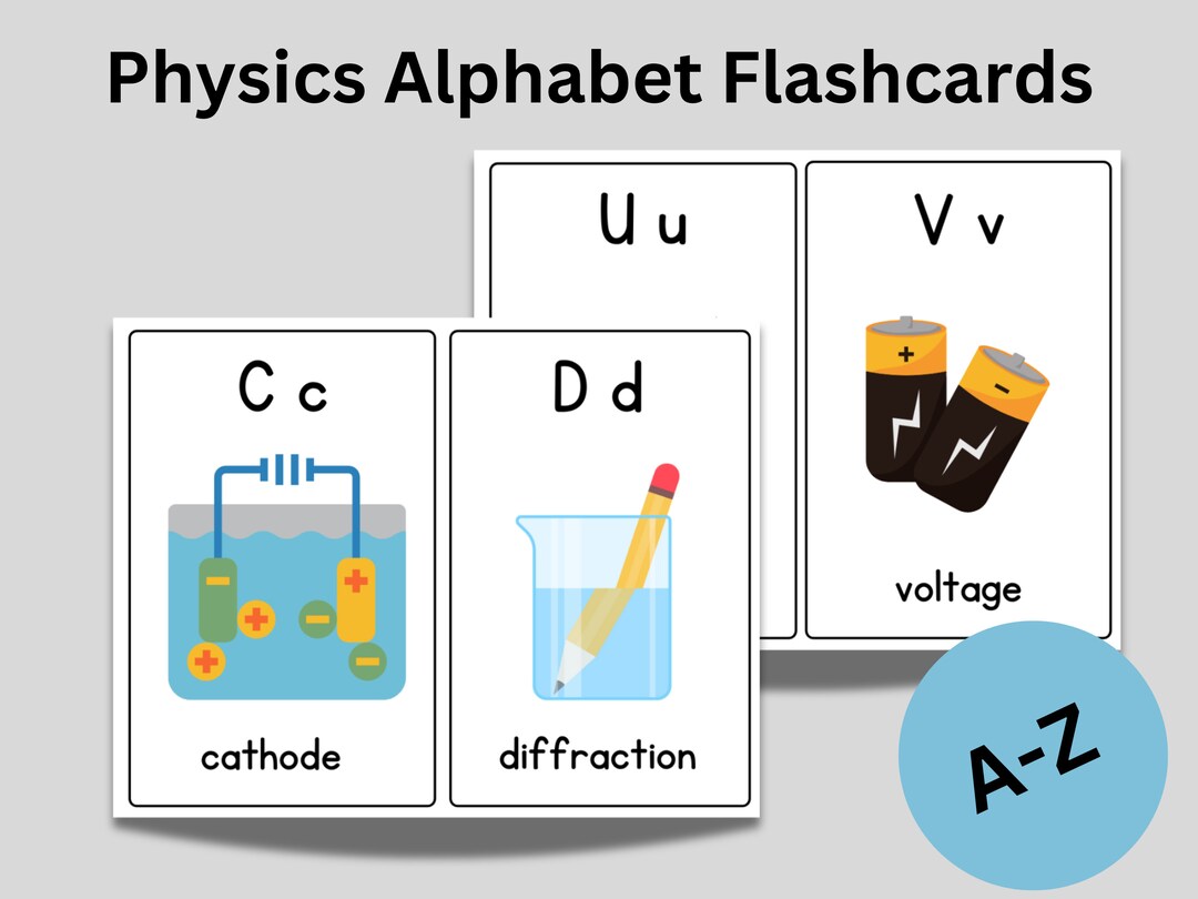 Alphabet Flashcards Physics Flashcards Science Wall Decor Nursery Art ...