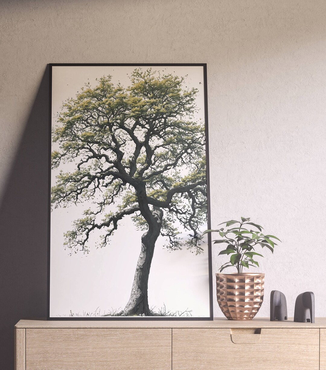 Vintage Black and White Drawing Easy to Print Minimalist Tree ...