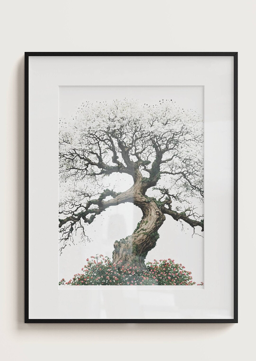 Elegant Digital Art Minimalist Tree Illustration Nature-inspired ...