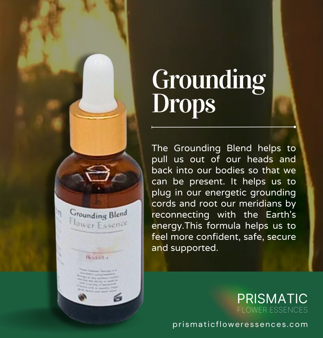 Grounding Drops | 1oz Glass Dropper | Energy Healing | Flower Essence ...