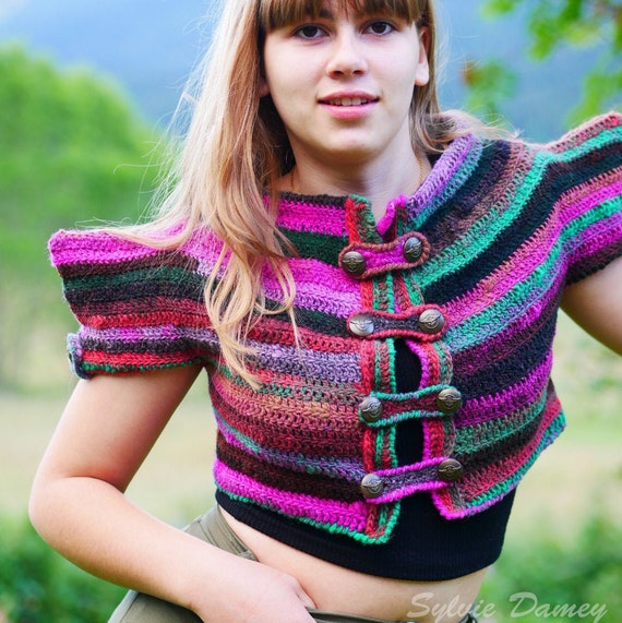 CROCHET PATTERN: Epaulettes Cropped Bolero for Women | Etsy