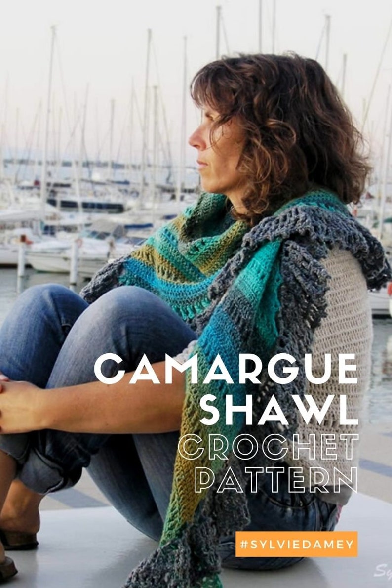 Camargue shawl crochet pattern in pdf | Etsy