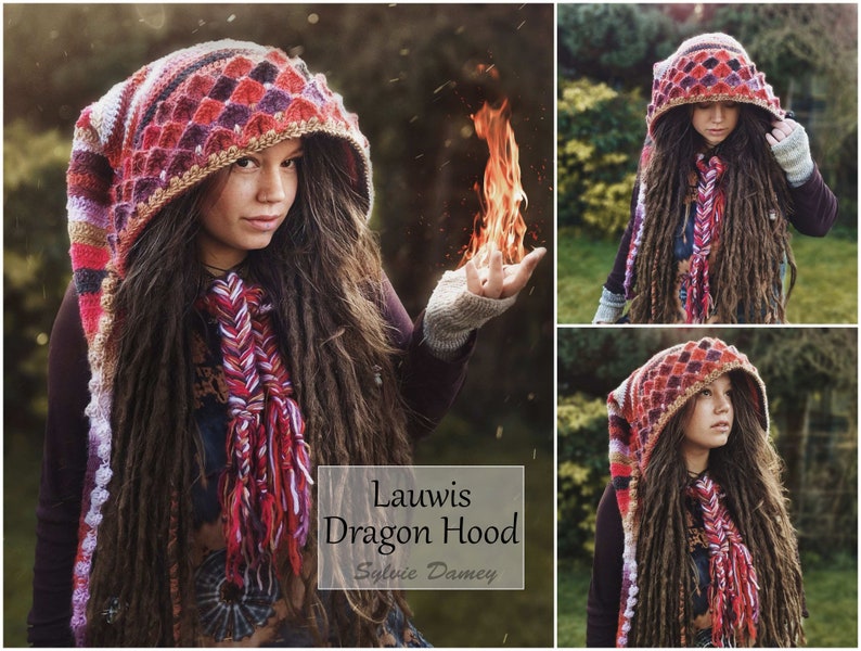 CROCHET PATTERN Fae Elf Hood lauwis Dragon Pixie - Etsy
