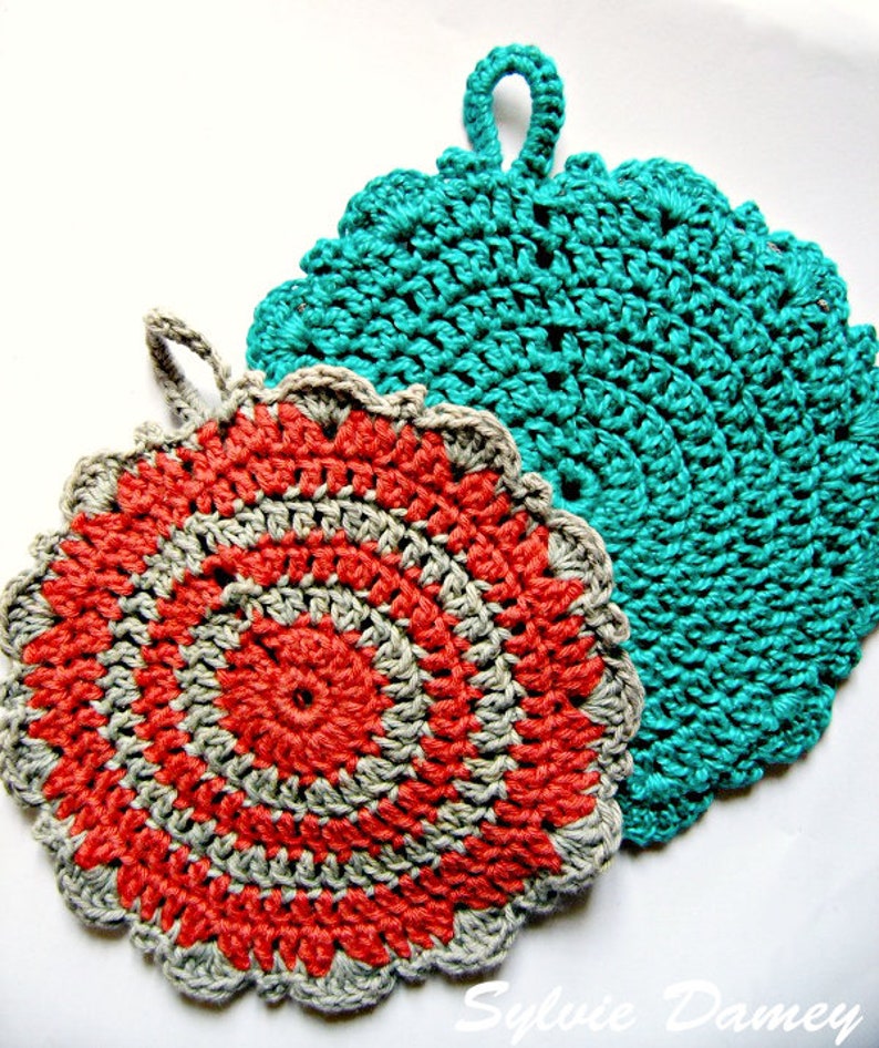 Round Potholder CROCHET PATTERN Ideal for Housewarming - Etsy