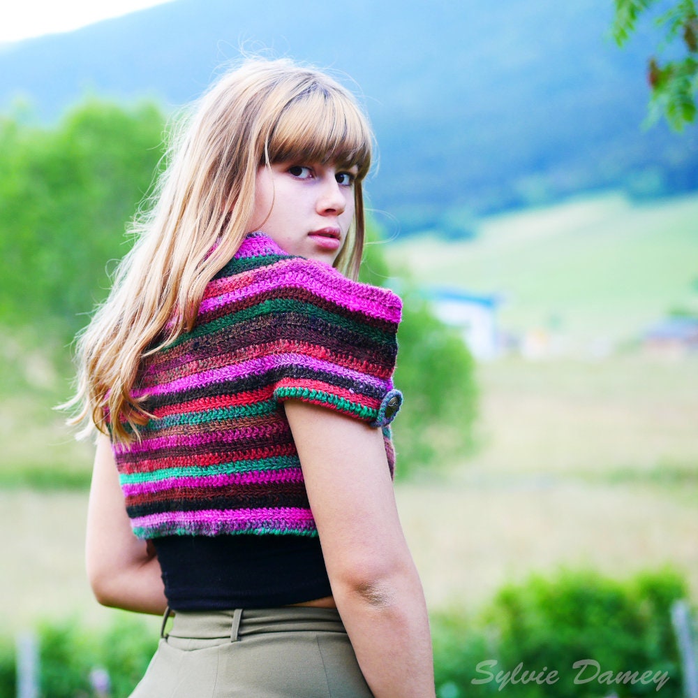 CROCHET PATTERN: Epaulettes Cropped Bolero for Women | Etsy