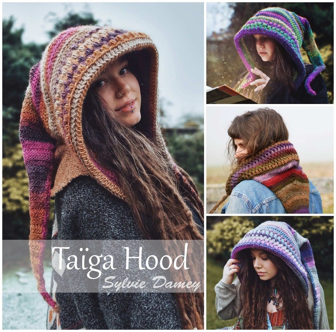 CROCHET PATTERN, Fairy Elf Hood, "taïga" Pixie Hood Fairy Witch Hat, PDF Pattern Download - Etsy