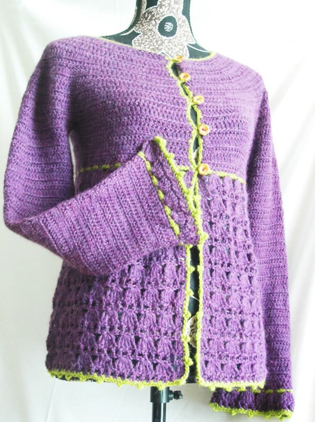 CROCHET PATTERN Ombeline Cardigan, Pdf, Women's Sweater With Empire ...