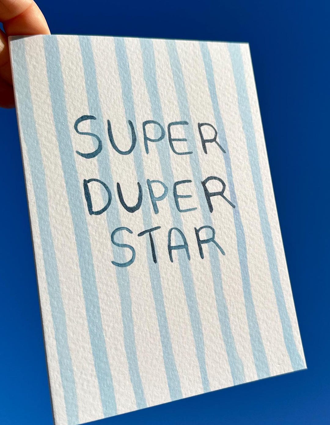 SUPER DUPER STAR Congratulations Card Watercolour Card Thank You Card ...