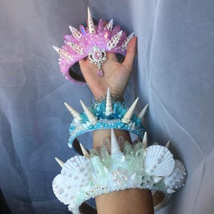 SEASHELL Crown Pink Barbie Mermaid Party Wedding Bachelorette Headpiece ...