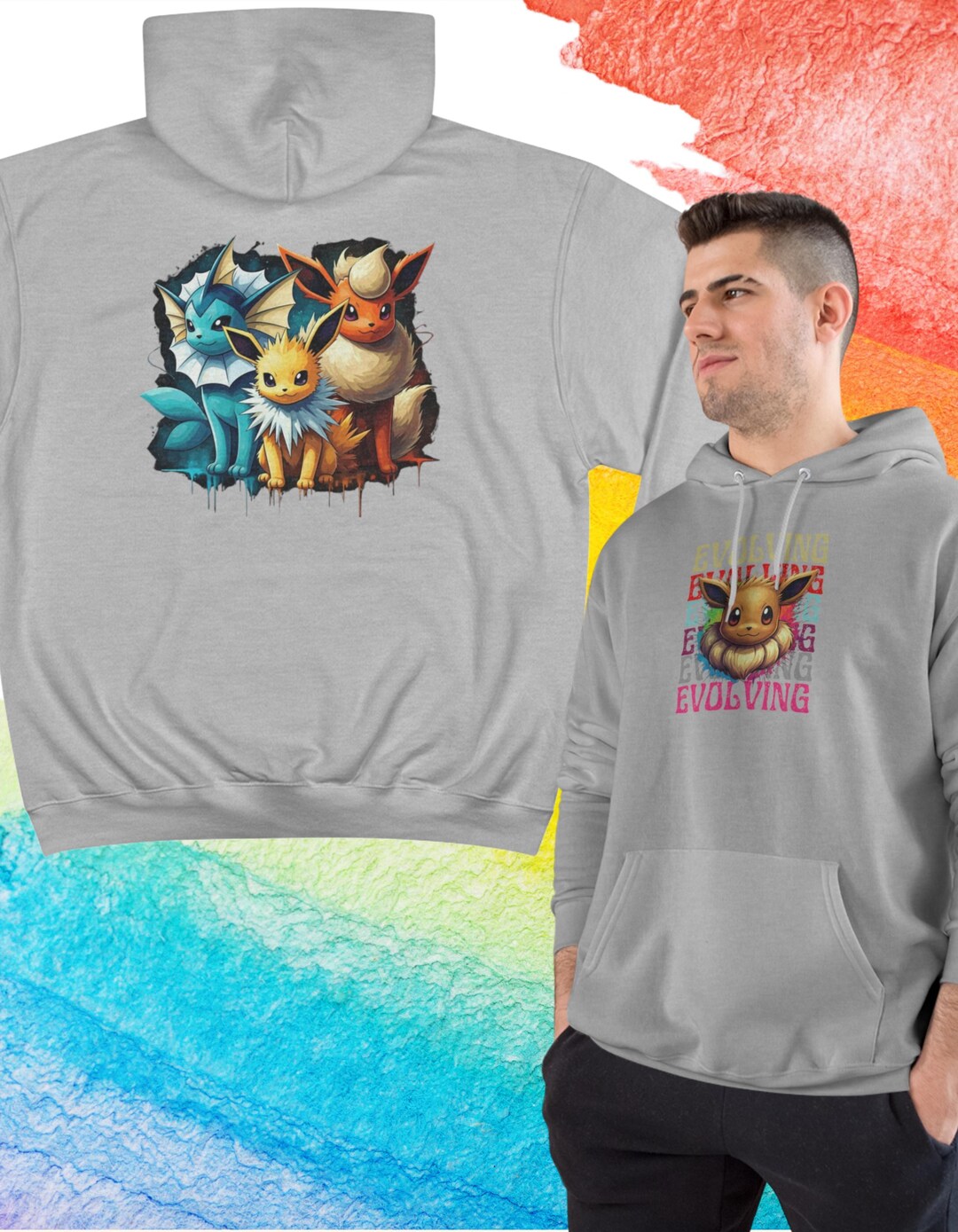 Eevee Evolution Sweater – Cozy Pokémon-inspired Hoodie - Etsy