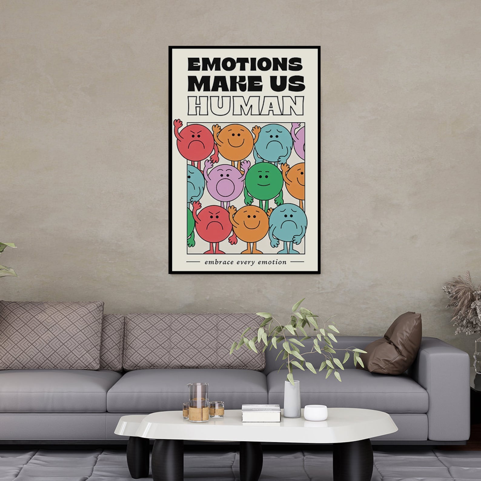 Emotions Make Us Human Poster/ Abstract Art Poster/vintage Wall Print ...