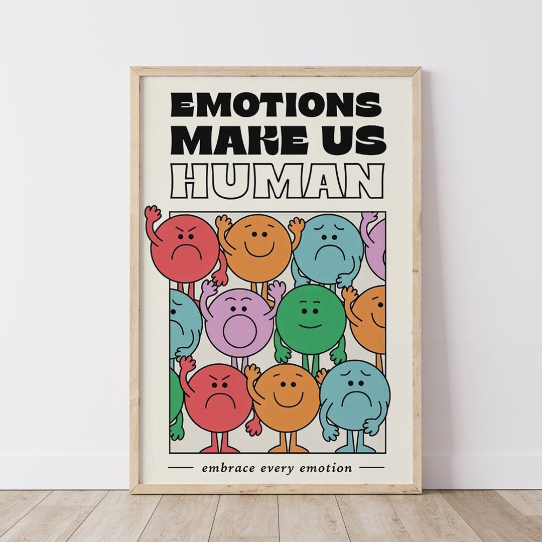Emotions Make Us Human Poster/ Abstract Art Poster/vintage Wall Print ...