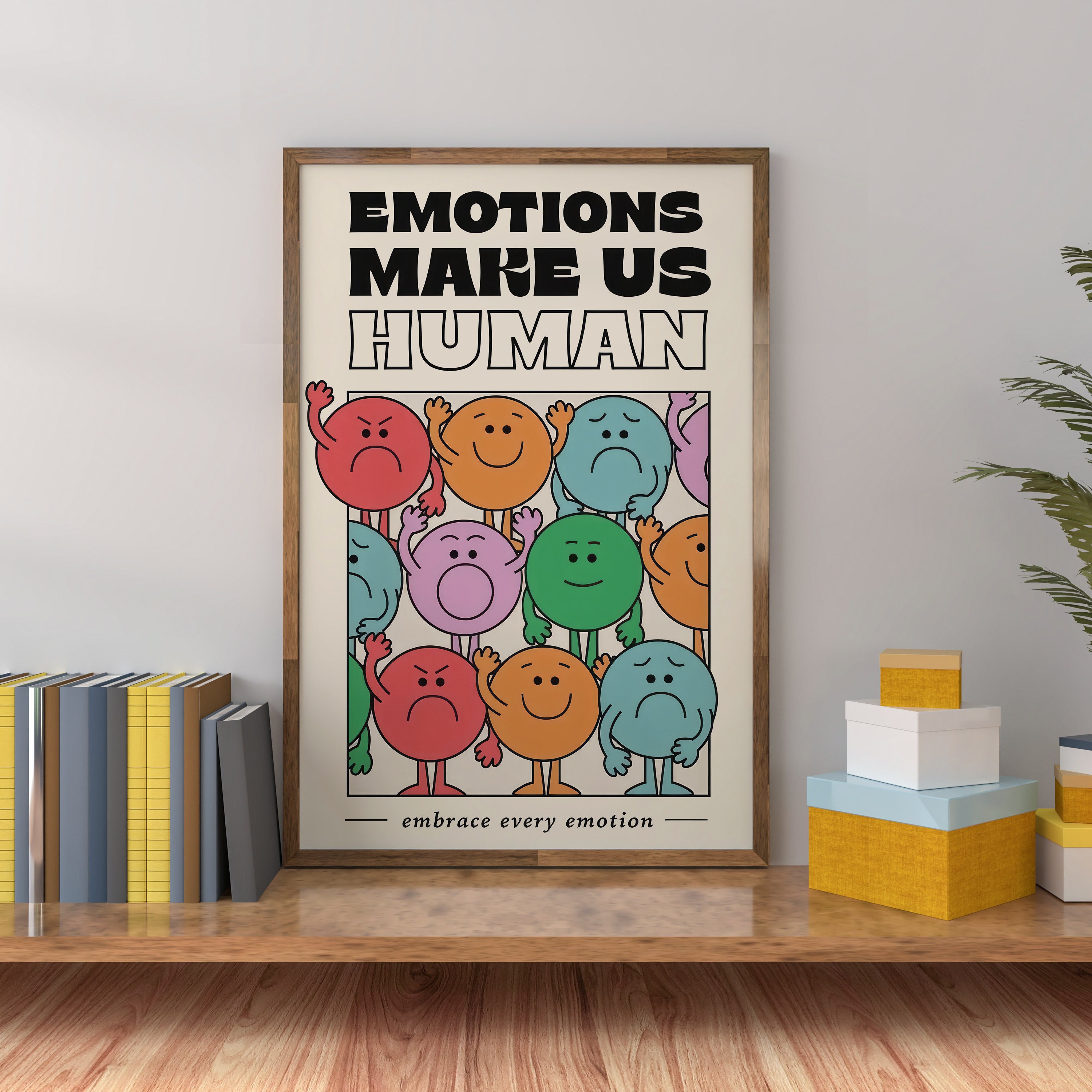 Emotions Make Us Human Poster/ Abstract Art Poster/vintage Wall Print ...