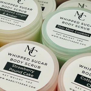 Crushed Candy Cane Whipped Sugar Scrub 4 Oz. Peppermint Body Scrub ...