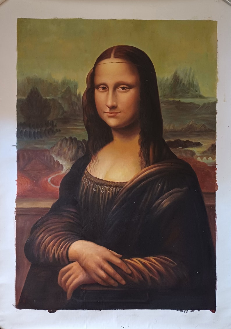 Leonardo Da Vinci Oil Painting on Canvas, Mona Lisa - Etsy