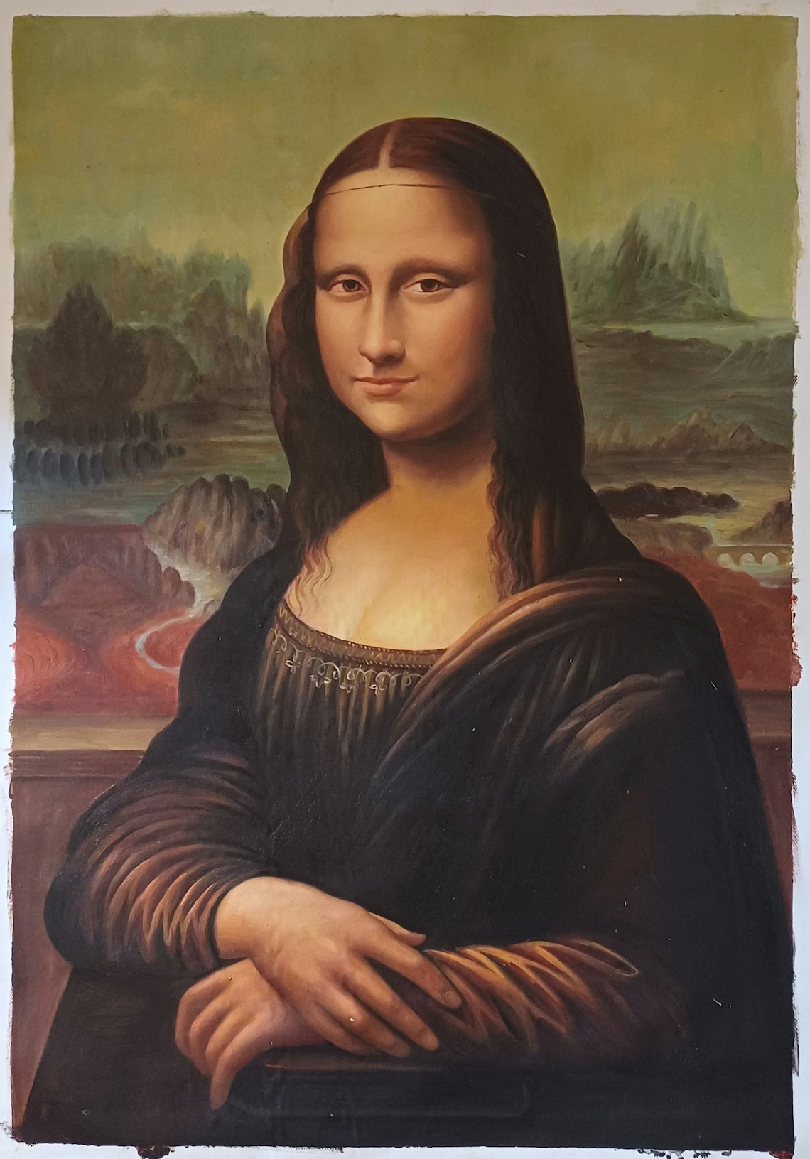 Leonardo Da Vinci Oil Painting on Canvas, Mona Lisa - Etsy