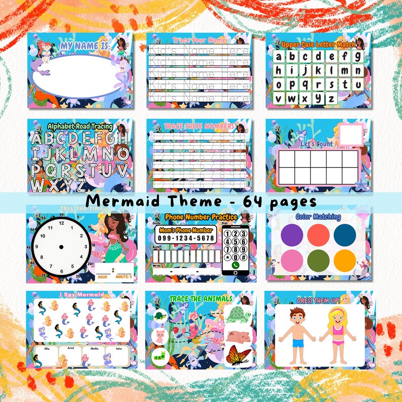 Kids Busy Books Templates Bundle Toddler Printable Learning Book ...