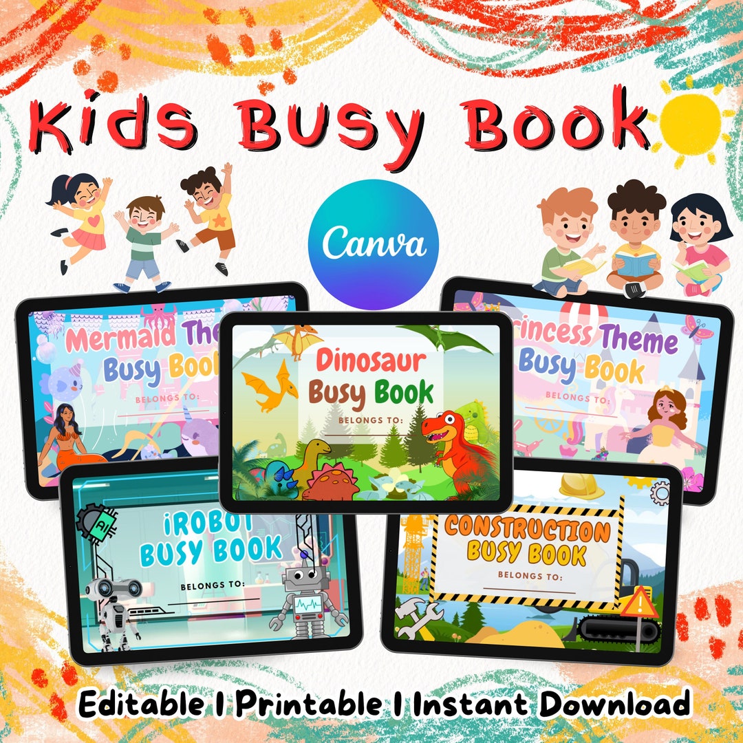 Kids Busy Books Templates Bundle Toddler Printable Learning Book ...