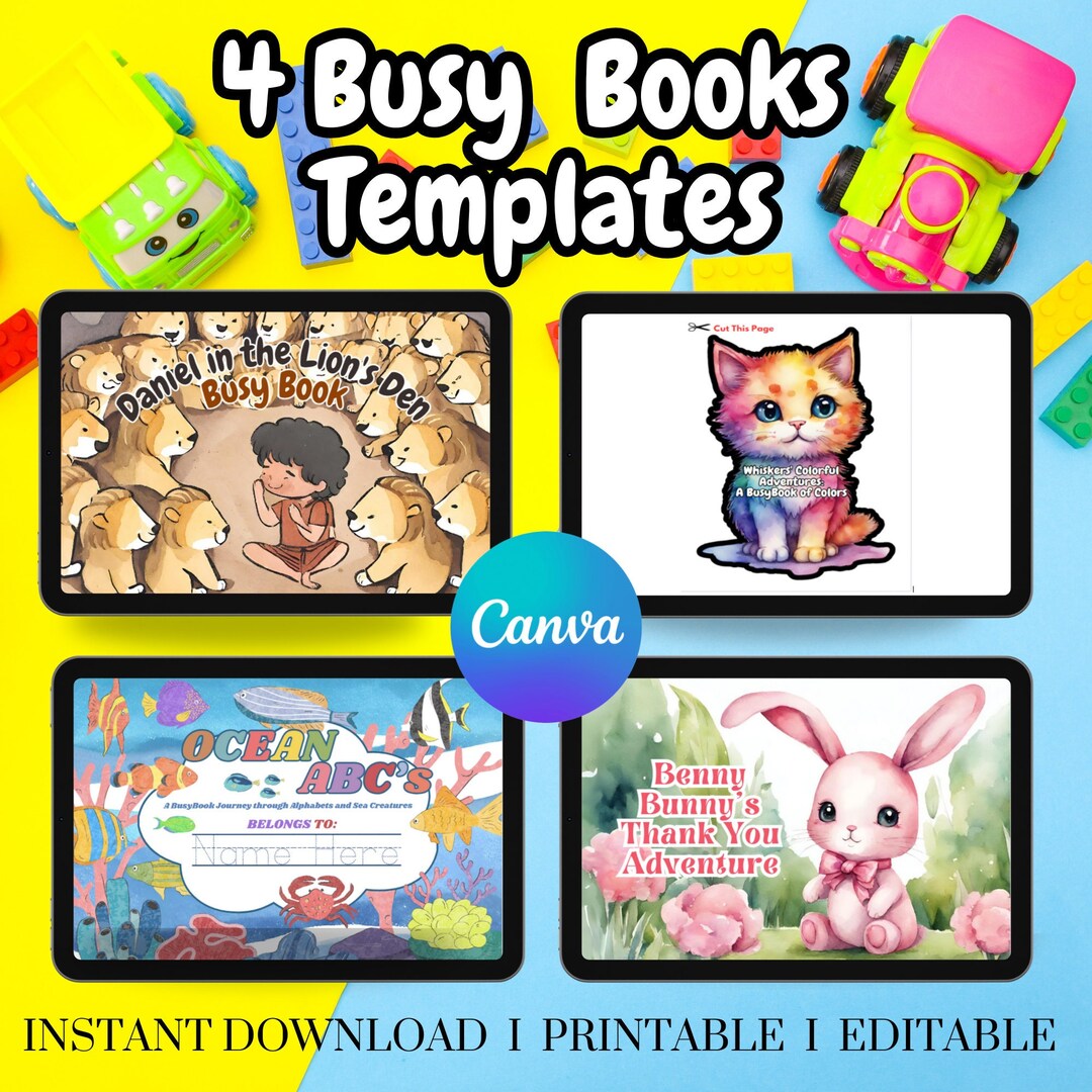 4 Busy Books Templates Toddler Printable Learning Book Educational Kids ...